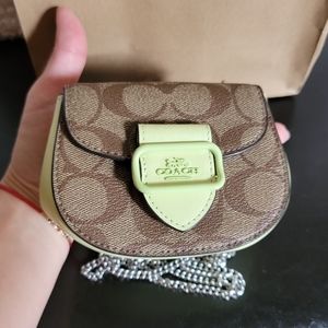 Coach | Bags | Coach Morgan Card Case On A Chain In Signature Canvas ...